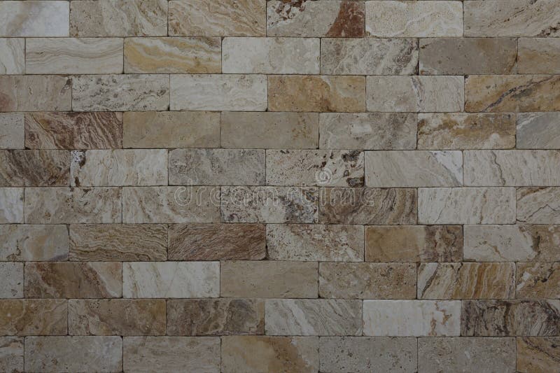 Cladding the Walls Inside the House with Natural Stone Stock Image ...