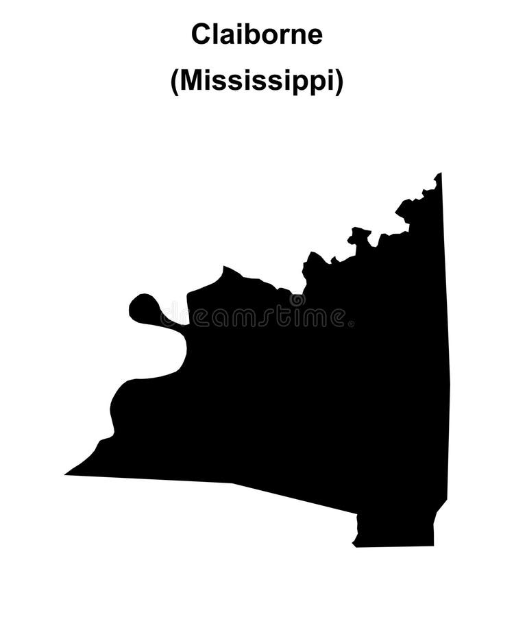 Claiborne outline map stock vector. Illustration of counties - 357456328