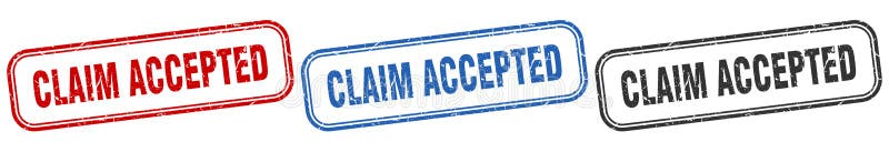 Claim Accepted Square Isolated Sign Set. Claim Accepted Stamp Stock ...