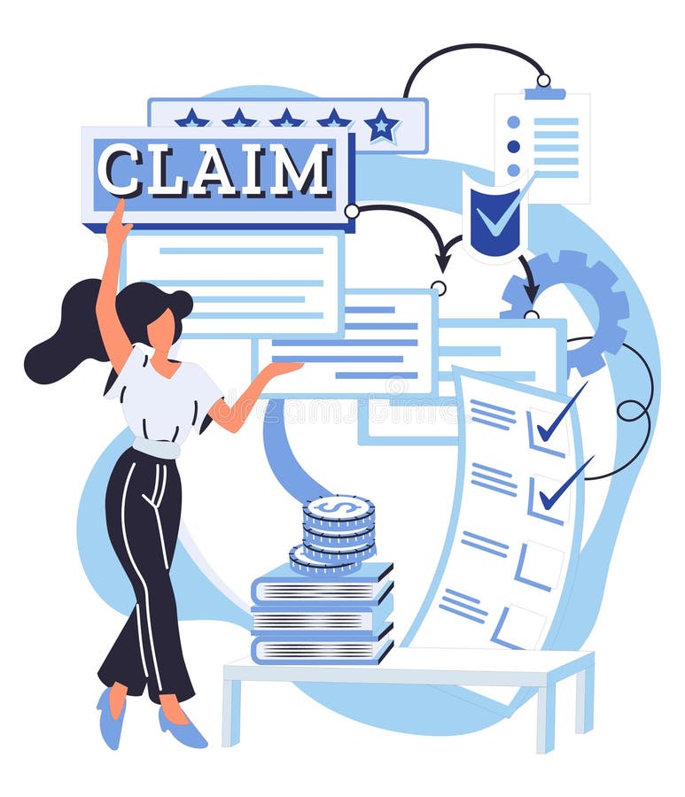 Checklist, Claim Form Online Concept. Vector Illustration Stock Vector ...