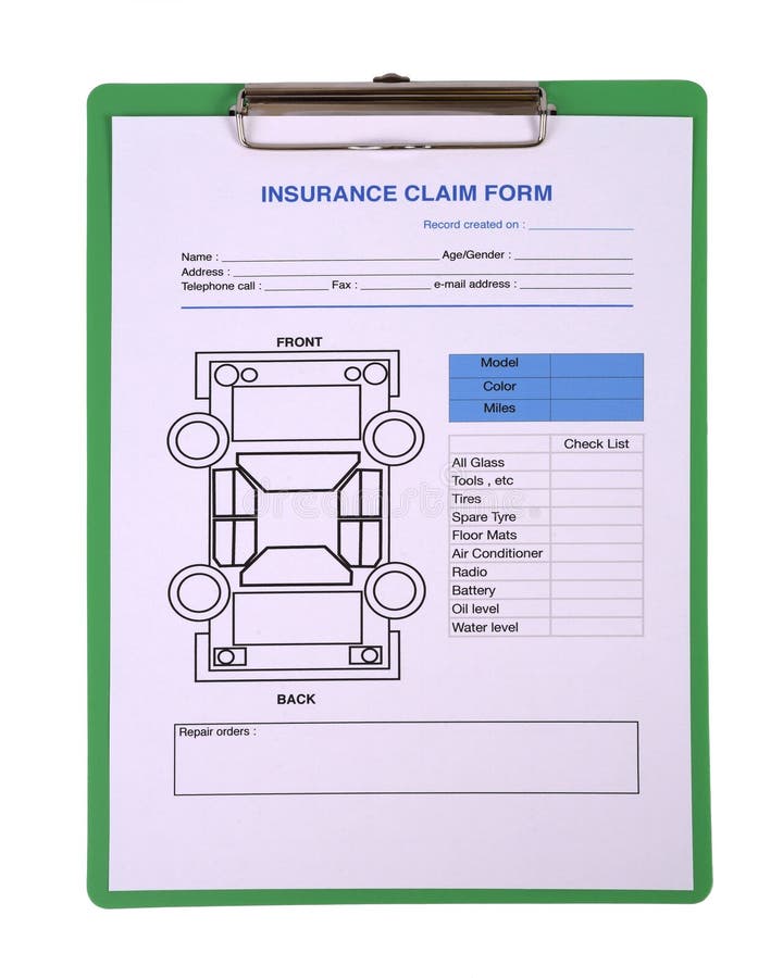 Blank insurance claim form stock photo. Image of claim - 24314900