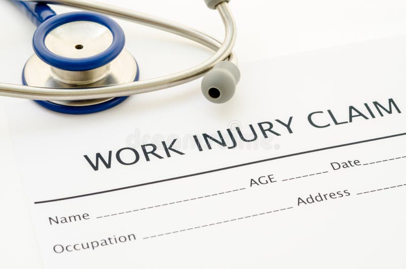 Claim Form for an Injury at Work. Stock Image - Image of place ...