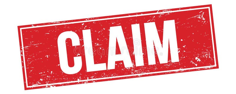 CLAIM Text on Red Grungy Rectangle Stamp Stock Illustration ...
