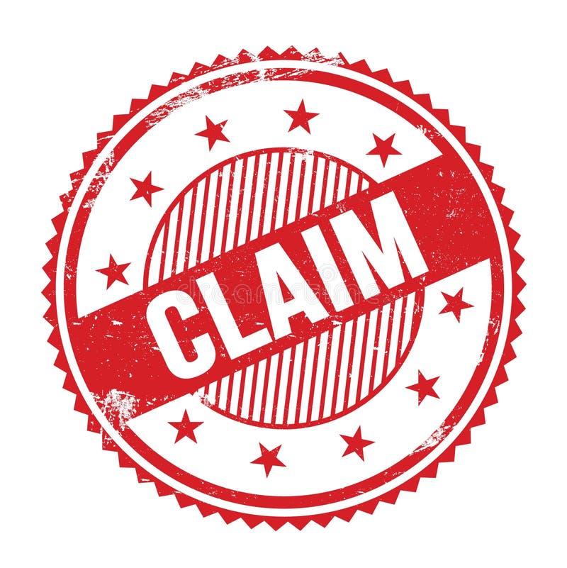 CLAIM Text Written on Red Grungy Round Stamp Stock Illustration ...