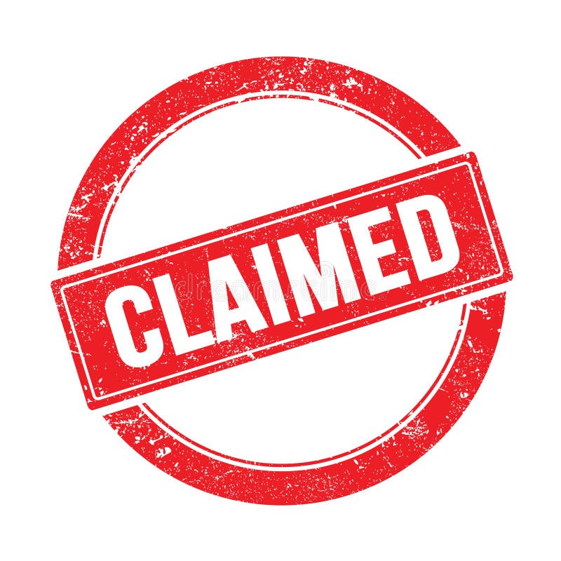 CLAIMED Text on Red Grungy Round Stamp Stock Illustration ...