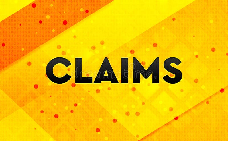 Claims Abstract Digital Banner Yellow Background Stock Illustration ...