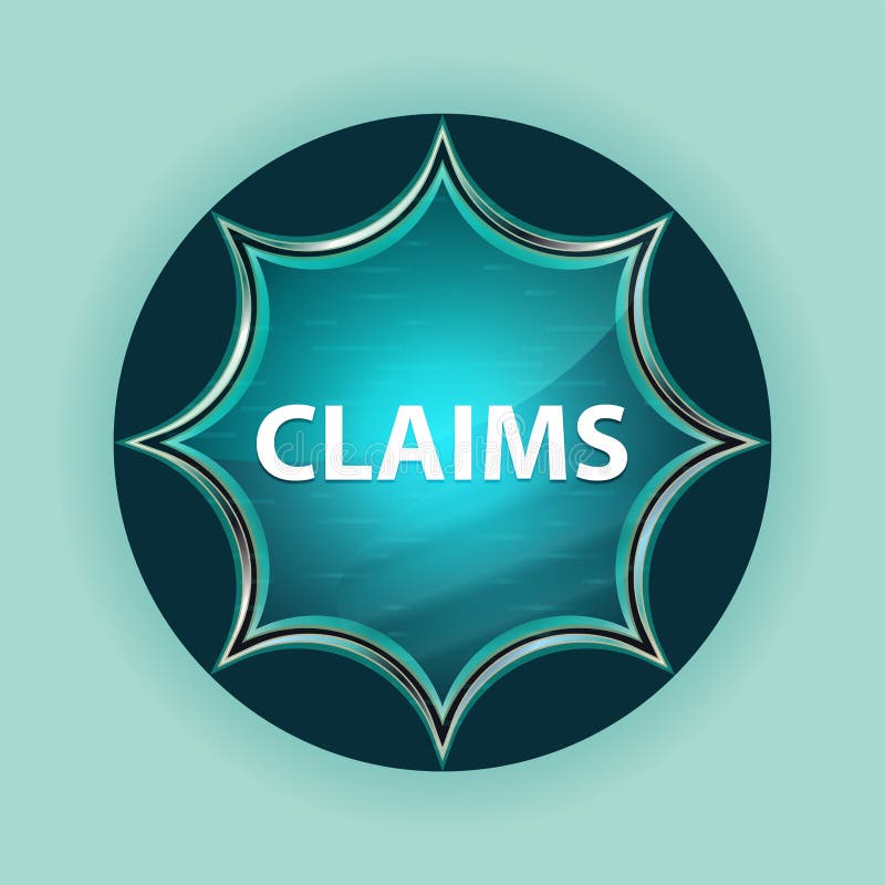 Claims Magical Glassy Sunburst Blue Button Sky Blue Background Stock ...