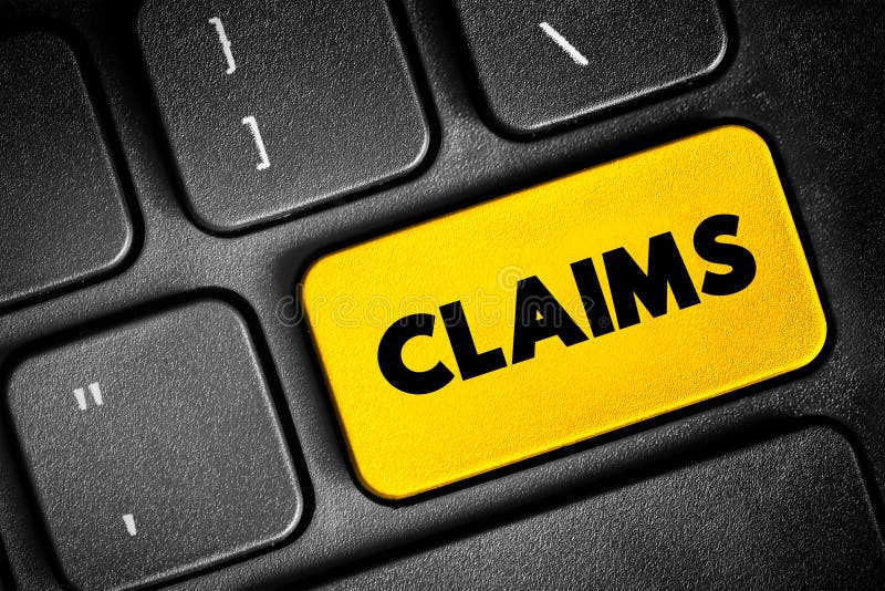 Claims Text Button on Keyboard, Concept Background Stock Image - Image ...