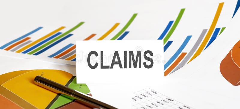 Claims text with marker stock image. Image of compensation - 197760545