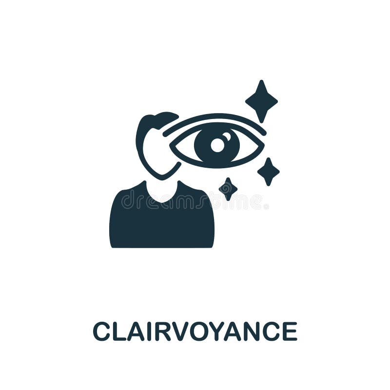 Clairvoyance Icon. Monochrome Simple Element from Fortune Teller Collection. Creative ...