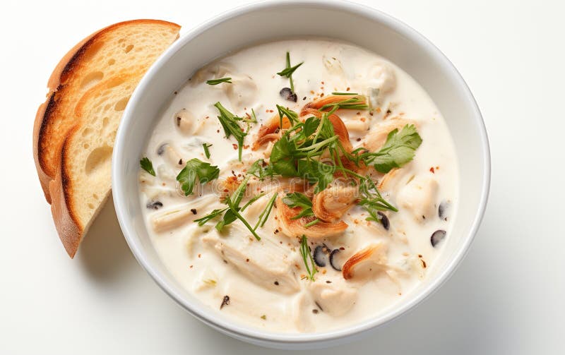 Chowder on the White Background -Generative Ai Stock Illustration ...