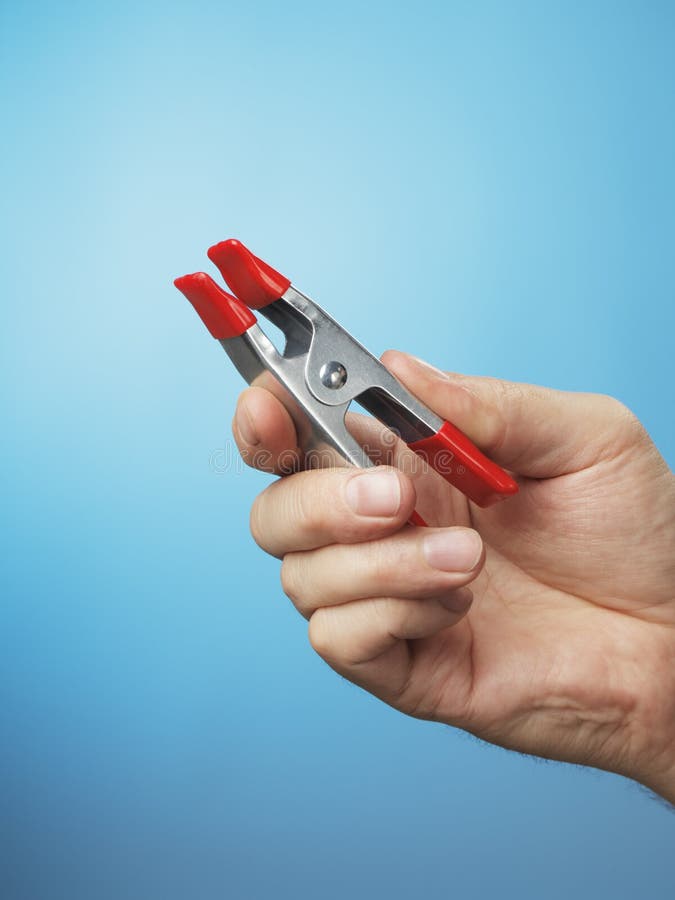 Clamp stock image. Image of open, spring, fastening, hand - 27618591