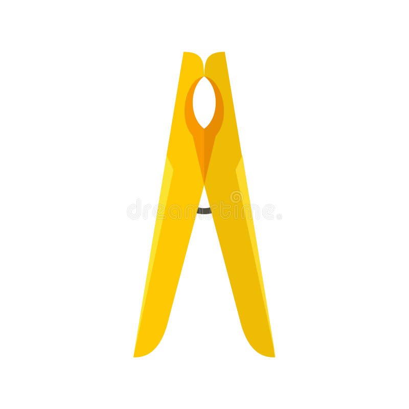 Clamp Clothes Pin Icon Flat Isolated Vector Stock Vector - Illustration ...