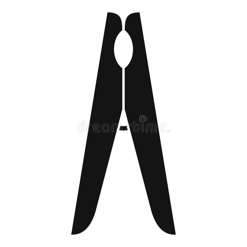 Clamp Clothes Pin Icon, Simple Style Stock Vector - Illustration of ...