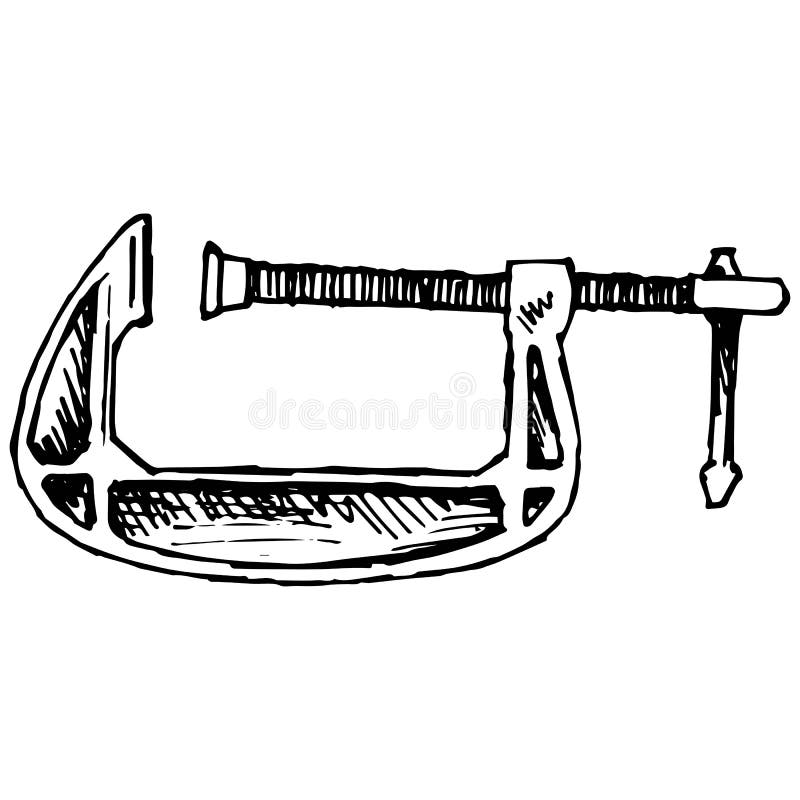 C-Clamp stock vector. Illustration of drawing, isolated - 32774632