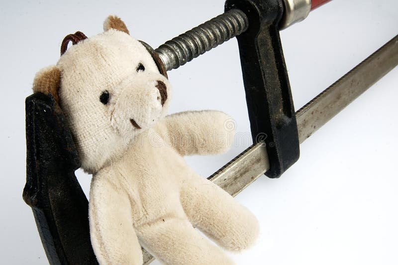 Clamp on the Head Teddy Bear Toy. Stock Photo - Image of push, hard ...