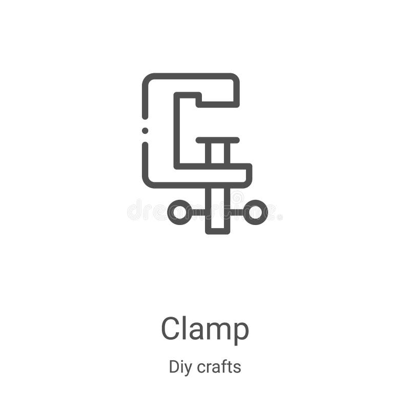 Clamp Icon Vector from Construction Collection. Thin Line Clamp Outline ...
