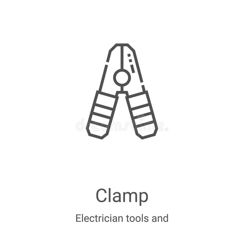 Clamp Icon Vector from Electrician Tools and Elements Collection. Thin ...