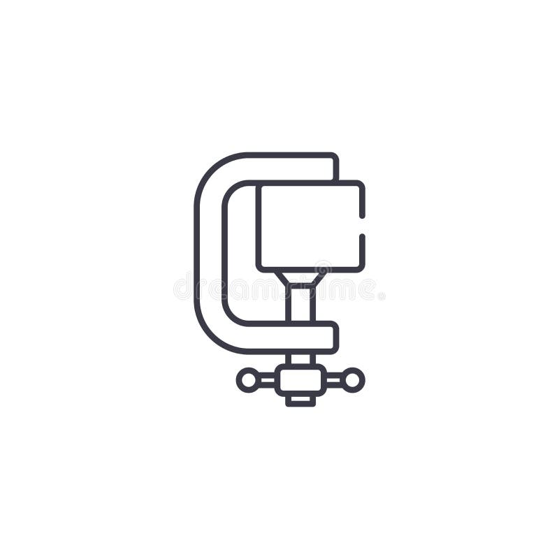 Clamp Linear Icon Concept. Clamp Line Vector Sign, Symbol, Illustration ...