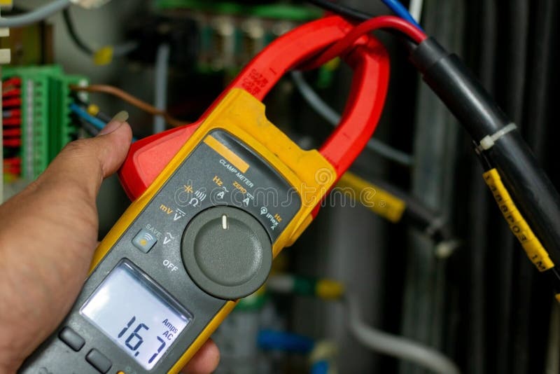 Clamp Meter To Measure an Electric Current Stock Image - Image of ...