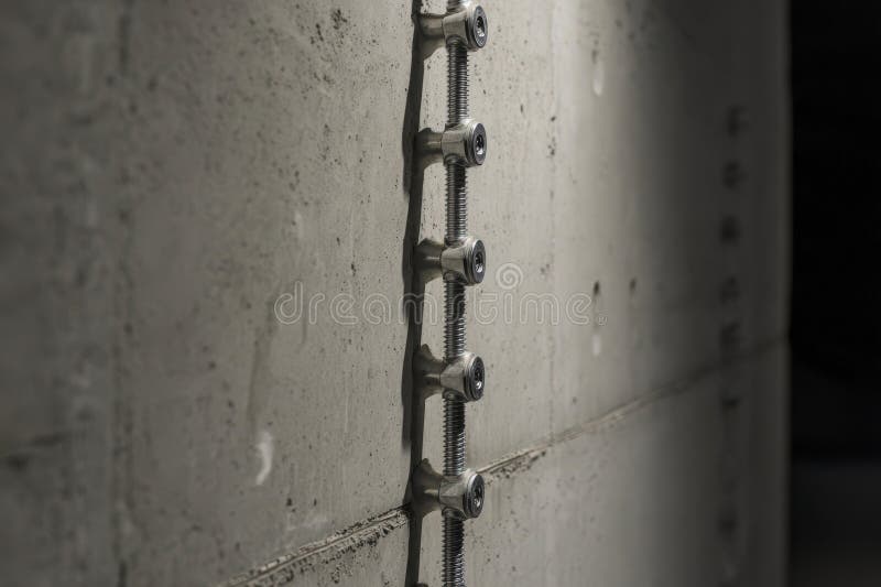 Clamp Securely Fastened To Concrete Wall, Providing Structural ...