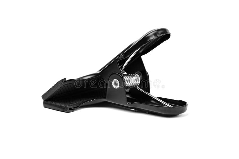 Clamp, Spring Clip with Rubber Protective Sleeve, Isolated on White ...