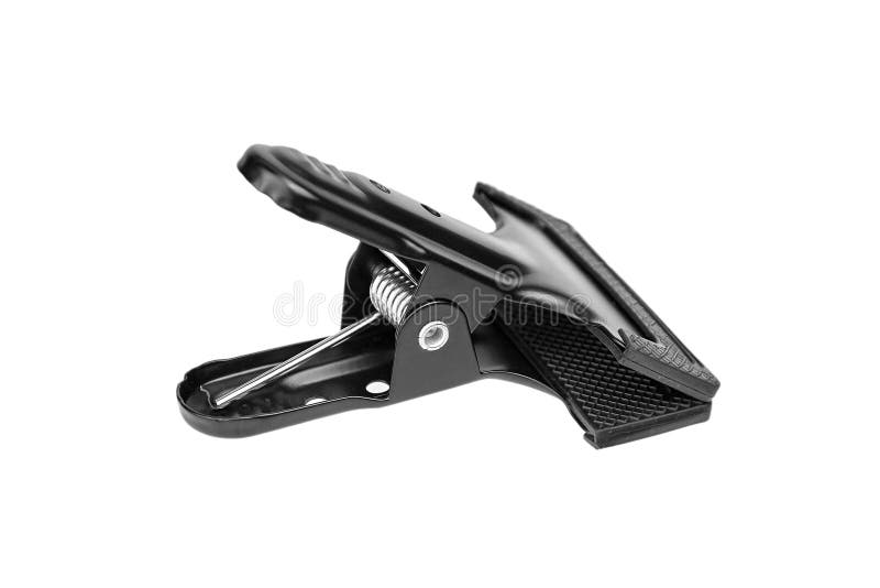 Clamp, Spring Clip with Rubber Protective Sleeve, Isolated on White ...