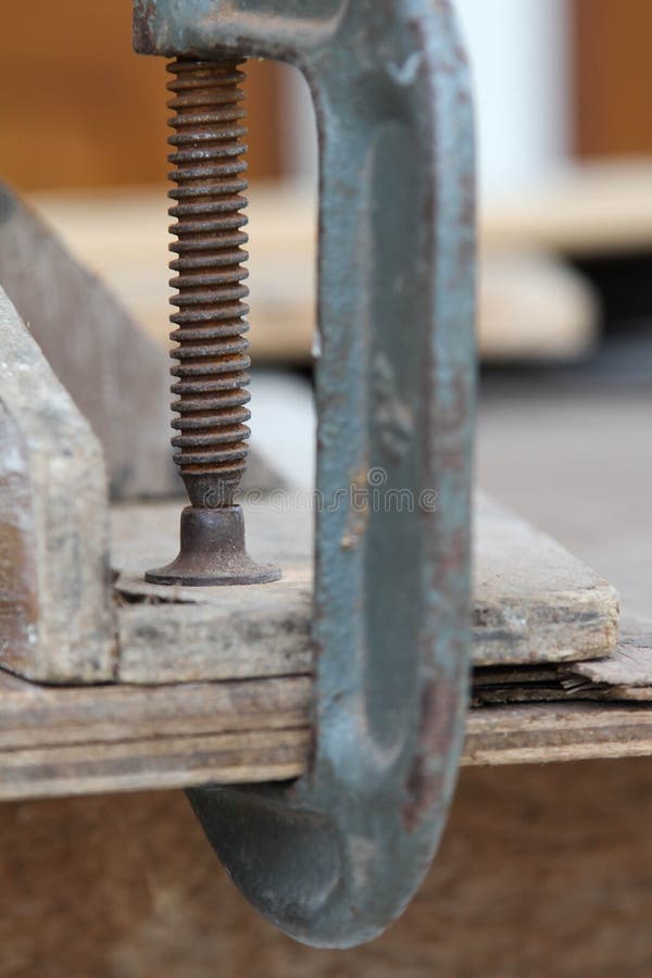 Clamp Use for Clamped Pieces of Wood Stock Image - Image of atelier ...