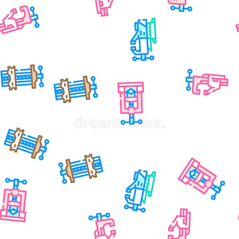 Clamp Vice Grip Tool Metal Vector Seamless Pattern Stock Illustration ...