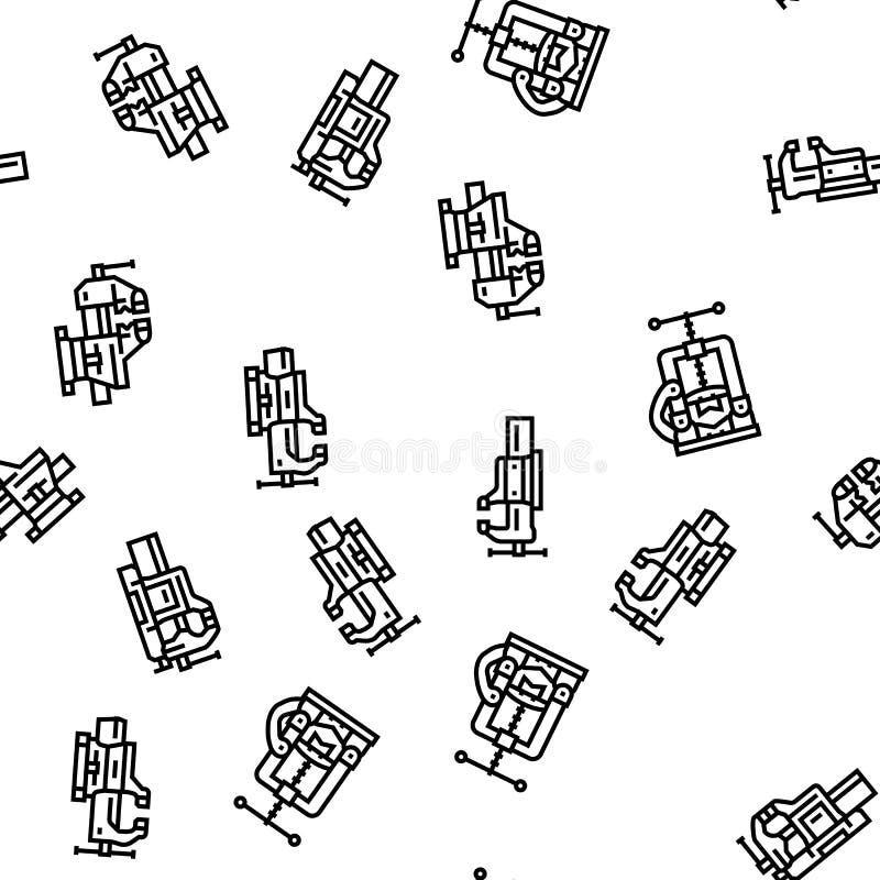 Clamp Vice Grip Tool Metal Vector Seamless Pattern Stock Vector ...