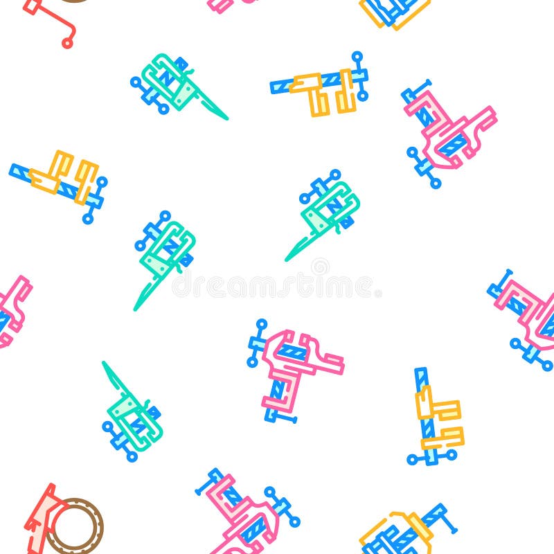 Clamp Vice Grip Tool Metal Vector Seamless Pattern Stock Illustration ...