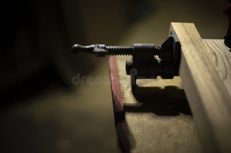 Clamp in Workshop. Board Holder Stock Image - Image of fixing, pliers ...