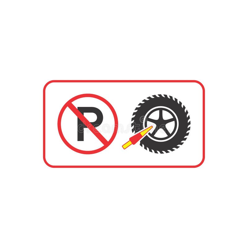 No Parking Warning Sign, for Logo or Sign. Stock Illustration ...