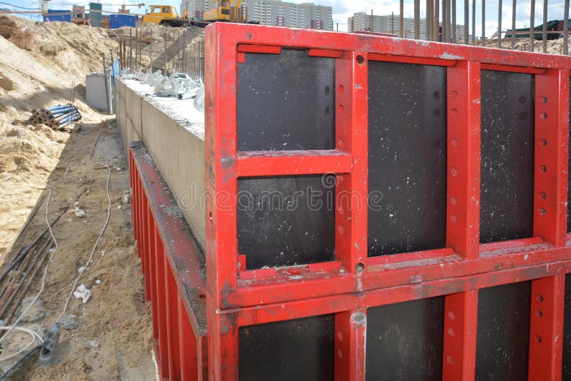 Clamped formwork panels stock image. Image of coupler - 258895419