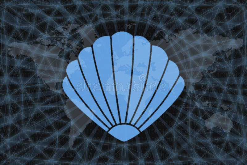 Clams Abstract Cryptocurrency. with a Dark Background and a World Map ...