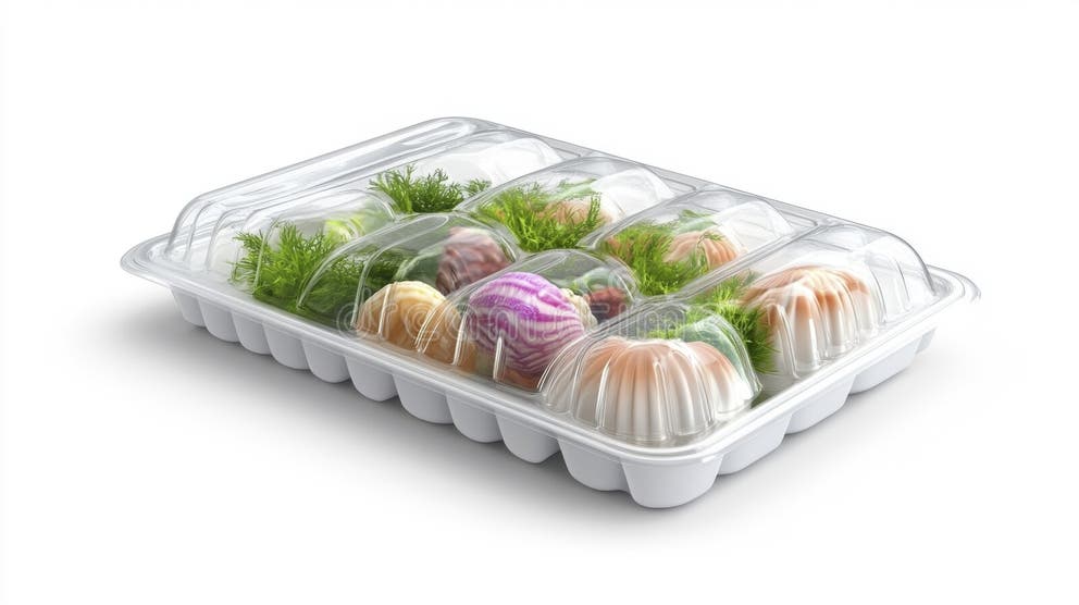 Clamshell Packaging with Decorative Shells Isolated on White Background ...