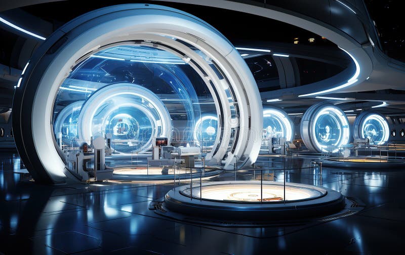 Clandestine Massive Hangar Sized Underground Research Lab, All White ...