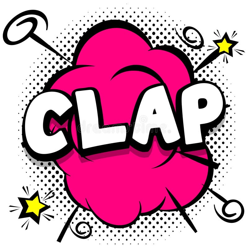 Clap Comic Bright Template with Speech Bubbles on Colorful Frames Stock ...