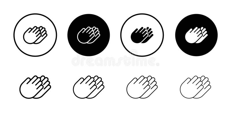 Clap Icon Flat Fill Set Collection Stock Vector - Illustration of ...
