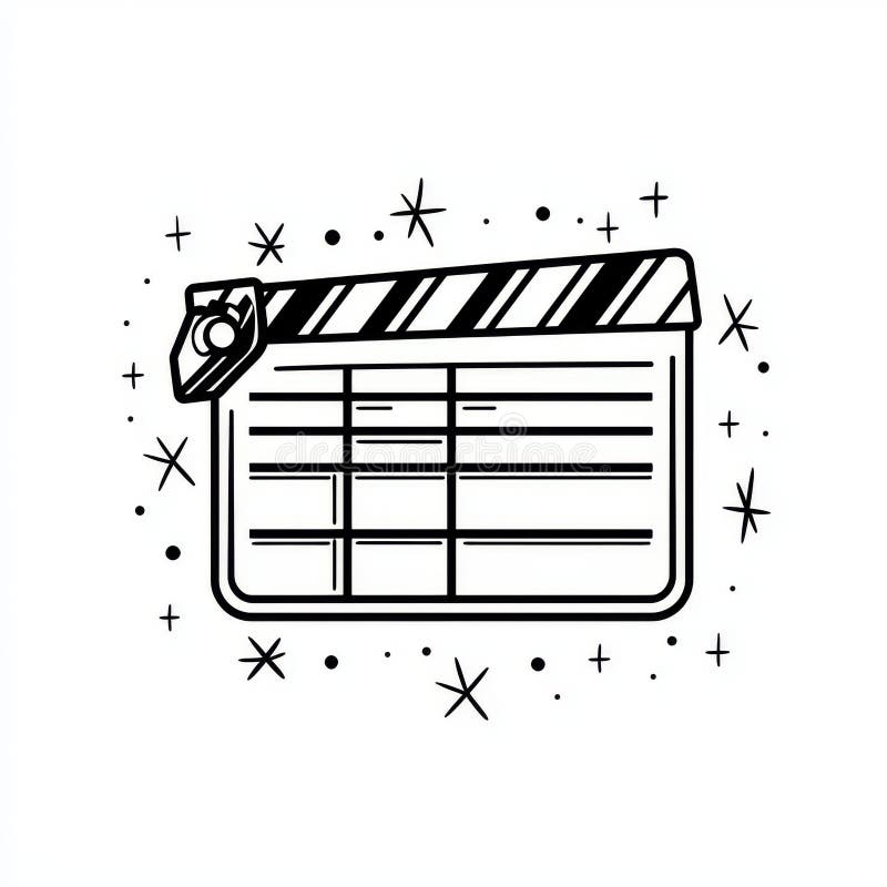 Clapboard Clicker Line Icon for Cinema. Clapperboard As an Isolated ...