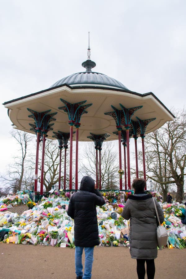 CLAPHAM, LONDON, ENGLAND- 16 March 2021: Flowers and Tributes at ... CLAPHAM, LONDON, ENGLAND- 16 March 2021: Flowers and Tributes at ...