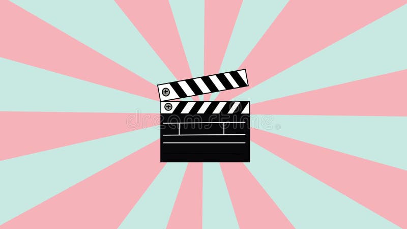 Clapper Board Animation with Rotating Background Stock Video - Video of ...