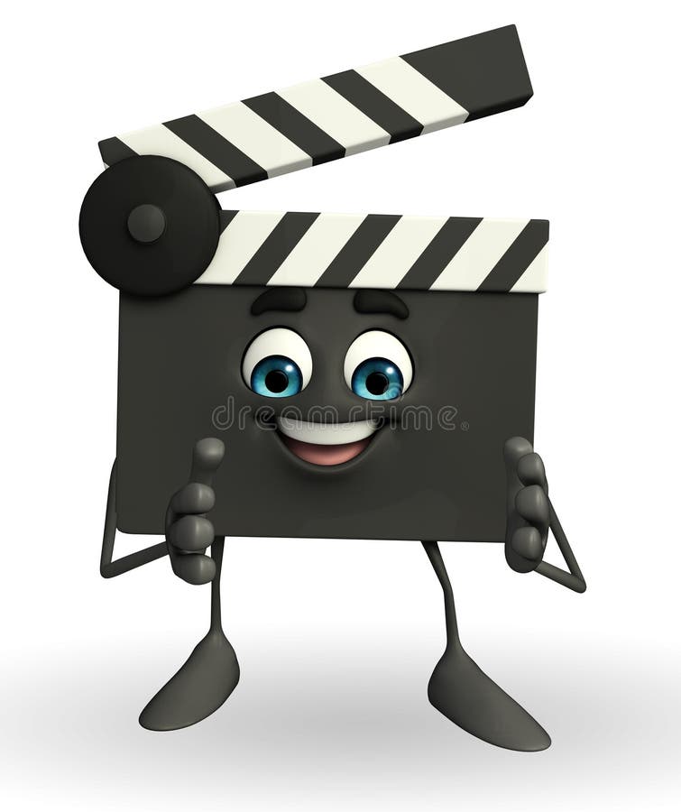 Clapper Board Character With Clapping Pose Stock Illustration ...