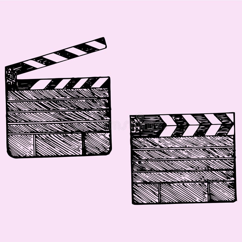 Clapper Board. Vector Drawing Stock Vector - Illustration of clapper ...