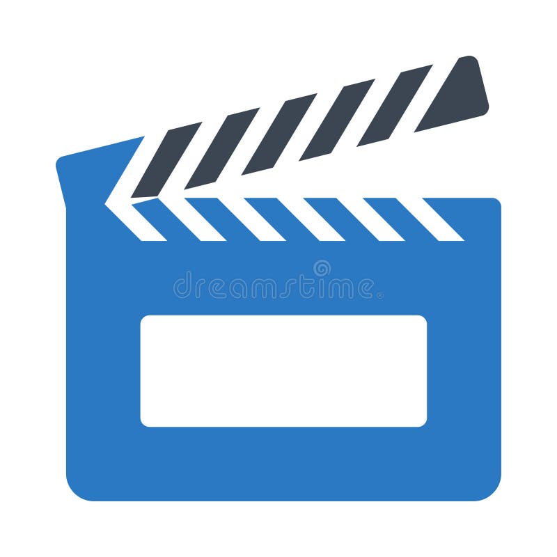 Clapper Board Glyph Color Flat Vector Icon Stock Vector - Illustration ...