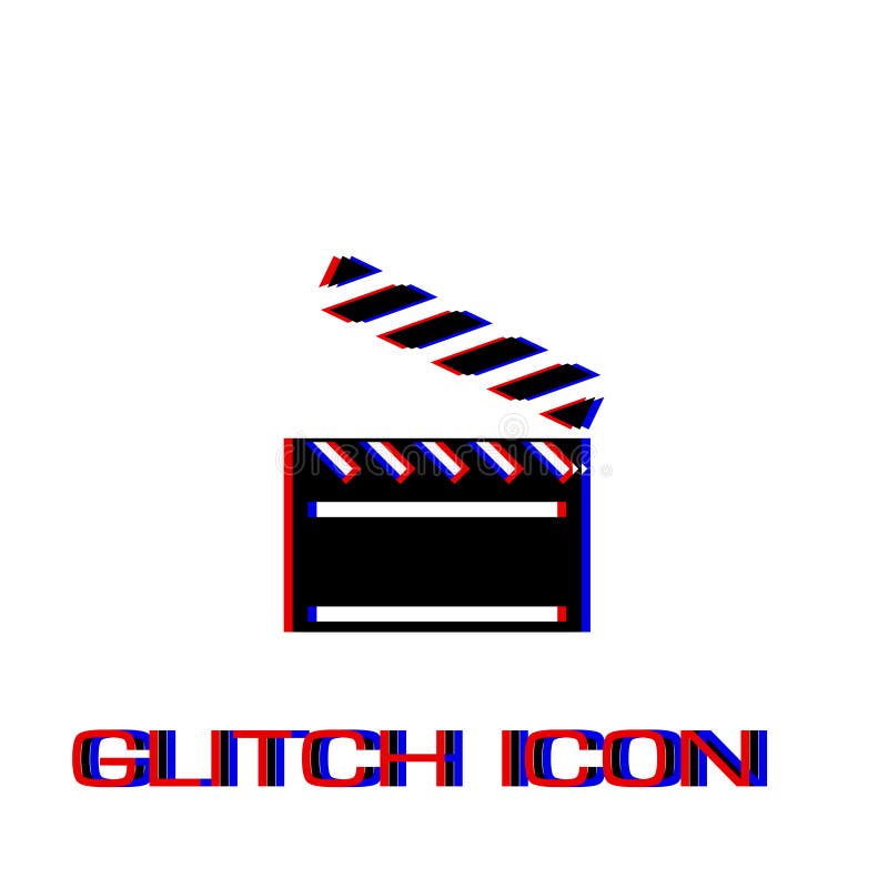 Clapper board icon flat. stock vector. Illustration of assistance ...