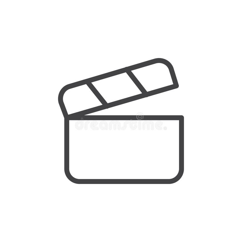 Clapper Board Icon Thin Outline Art Symbol Stock Vector - Illustration ...