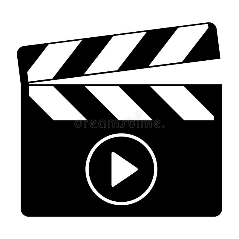 Clapper Board Icon on White Background. Vector Flat Film Video ...