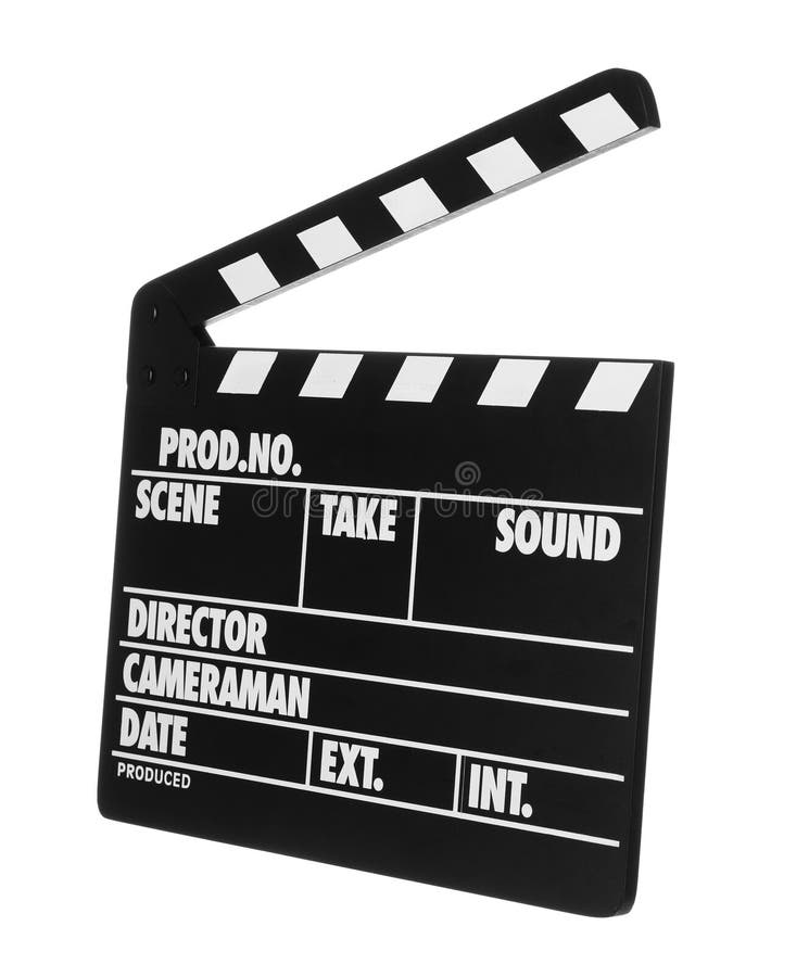 Clapper Board Isolated. Cinema Production Stock Image - Image of media ...