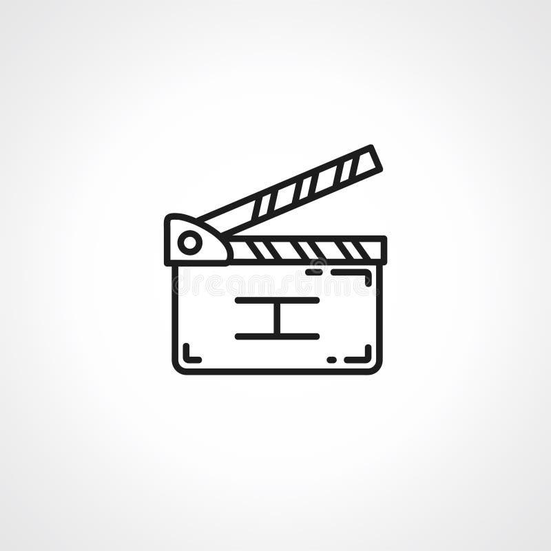 Clapper Board Line Icon. Movie Clapper Icon Stock Vector - Illustration ...